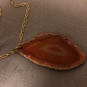 Isabella Bird | Jewelry | Large Cross Section Stone Long Gold Chain ...